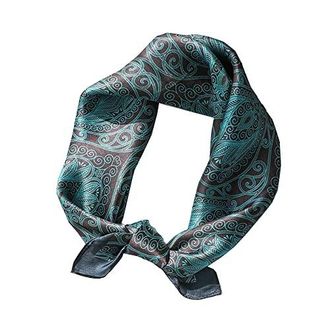 Riho 12 momme Foulard Bandana Foulard Homme 100% soie de mûrier (53x53cm) (Vert)