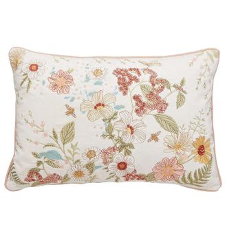 Butlers Kissen Blumen Bestickt, weich 60 x 40 cm Baumwolle -Cotton Velvet- | Dekokissen f&uuml;r Sofa und Bett Zierkissen f&uuml;r Couch, Kinderbett, Bank im Flur