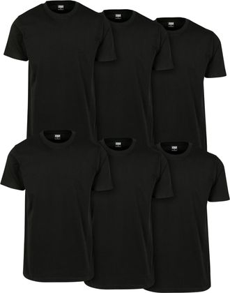 Urban Classics Herren T-Shirt Basic Tee 6-Pack, Basic T-Shirt für Männer, 100% Baumwolle, Rundhals, Regular Fit