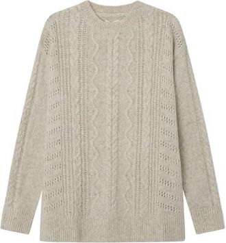Springfield Jersey Largo de Punto Pull, Gris Taupe Clair, S Femme