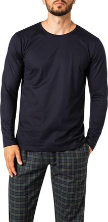 Novila Herren Schlafanzüge blau Jersey-Baumwolle unifarben