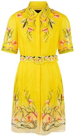 Marc Cain Damen Kleid aus Leinen-Seidenmix