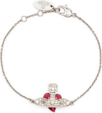 Vivienne Westwood Femme, Accessoires, Gris, Taille: ONE Size New Diamante Heart Bracelet