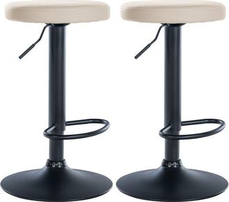 Clp Ensemble de 2 tabourets de Bar Bridge dans du m&eacute;tal noir de type cr&egrave;me et opaque