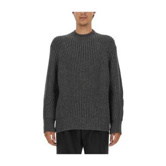 Alexander McQueen Oversize Wollpullover Hergestellt in Italien - - Knitwear - Herren - Schwarzk - M