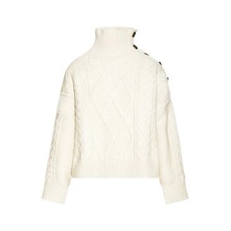 Yves Salomon Pull tress&eacute; - Femme - Pulls - Blanc - Taille: 38 FR