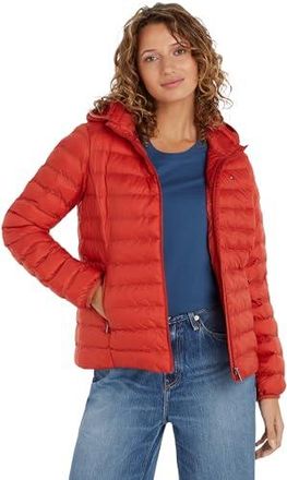 Tommy Hilfiger Femme Veste Padded Global Stripe Jacket Mi-Saison, Rouge (Terra Red), 3XL