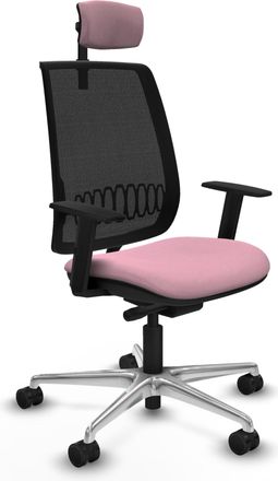 Piqueras y Crespo Ergonomischer Stuhl mit 1D-Armlehnen, h&ouml;henverstellbare Lendenwirbelst&uuml;tze und h&ouml;henverstellbares Kopfteil, Neigung und Neigung, ausgestattet mit Sync