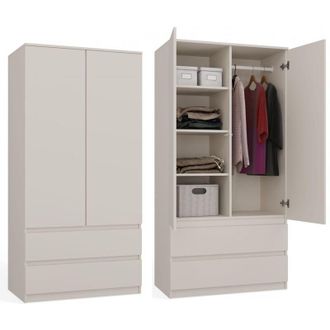 Topeshop Cdf Moderner Schrank Malwa SS-90 Farbe: Beige Ideal f&uuml;r ein Schlafzimmer, Flur, Kinderzimmer oder B&uuml;ro Kleiderst&auml;nder, Garderobenst&auml;nder 4 praktische