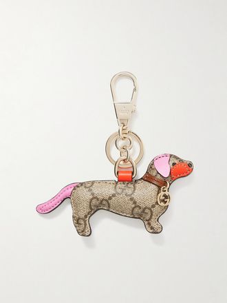 Gucci Schlüsselanhänger Aus Leder Mit Verzierungen - Pink