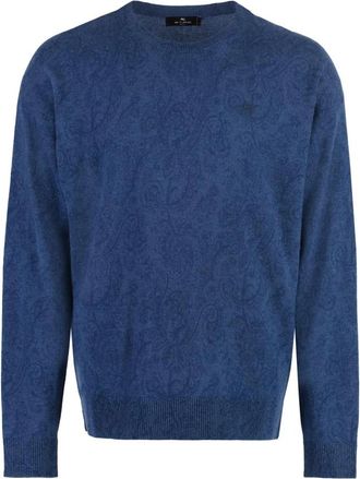 Etro Homme, Pulls, Bleu, Taille: XL Pull en Tricot Paisley