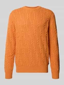 Fynch-Hatton Strickpullover aus Baumwoll-Woll-Mix mit Zopfmuster