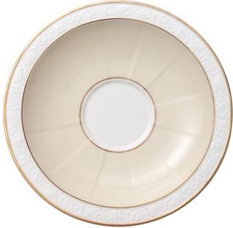 Villeroy & Boch 10-4390-1250 Ivoire Sous-tasse &agrave; Petit-d&eacute;jeuner Porcelaine Or 18,2 x 18,2 x 8,8 cm