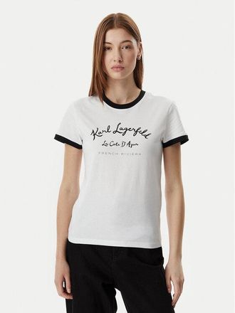 Karl Lagerfeld T-Shirt B2W17021 Wei&szlig; Slim Fit
