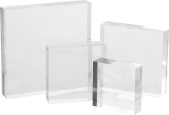 Angoily 4 St&uuml;ck Acryl Schmuckdisplay mit Transparenten Pr&auml;sentationsbl&ouml;cken in Verschiedenen Gr&ouml;&szlig;en 4X4X15 bis 8X8X15cm Schmuckhalter f&uuml;r Ringe Ohrringe Halsk