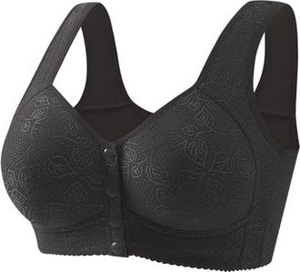 Generic Soutien-gorge d&eacute;contract&eacute; boutonn&eacute; respirant sans anneau en acier pour femme, Noir, 76