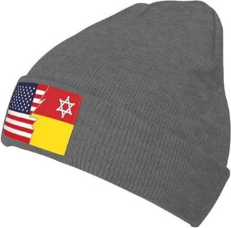 Generic Bonnet Tricoté Drapeau des Juifs Séfarades Et De LAmérique Doux Bonnet Hiver Chaud Tricot Coupe-Vent Beanie Hiver pour Adultes Cyclisme Sports