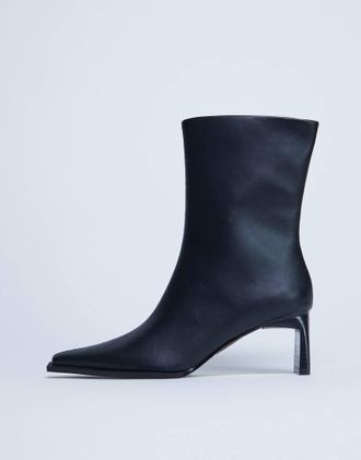 Topshop Nadie - Bottines &agrave; bout affin&eacute; - Noir