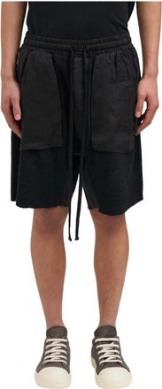 Thom Krom Homme, Shorts, Noir, Taille: M Bermuda inserti in lino
