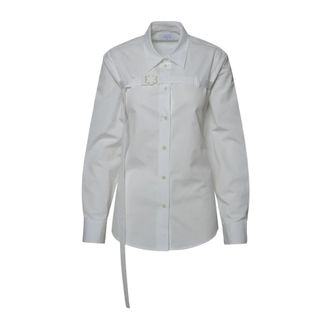 Off-white Baumwoll-Popeline-Bluse mit Schnalle - - Blouses & Shirts - Damen - Wei&szlig; - S