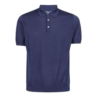 Drumohr Homme, Pulls, Bleu, Taille: M Polo &agrave; Manches Courtes avec Logo