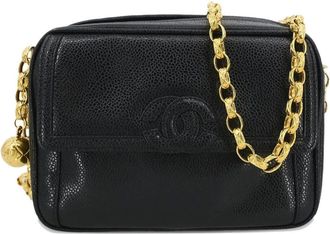 Chanel 1992 Chain Mini-Tasche aus Kaviar - Schwarz