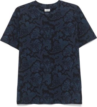 Etro Homme, Tops, Bleu, Taille: S T-Shirt Imprim&eacute; Paisley