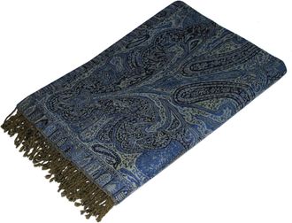 Lorenzo Cana Luxus Wolldecke Jacquard gewebt aus feinster Wolle vom Merino Lamm Paisley Wohndecke Decke Wolle Sofadecke Kuscheldecke 140 cm x 200 cm - 9626277