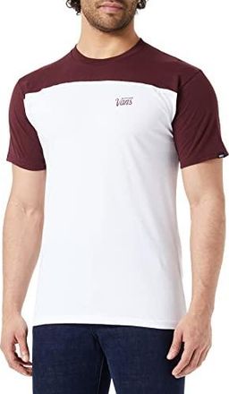 Vans Script Crew Block SS T-Shirt, White-Port Royale, XL Homme