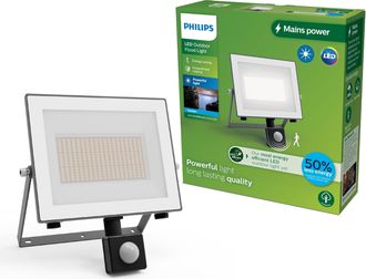 Philips Lois ultraeffizienter Flutlichtstrahler f&uuml;r den Au&szlig;enbereich, inkl. Bewegungssensor, 24 Watt, 5000K Tageslicht, Anthrazit