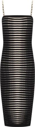 Elisabetta Franchi ROBE MIDI ZEBRA JACQUARD NOIRE ELISABETTA FRANCHI