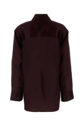 Khaite Womens Aubergine Silk Matteo Shirt Almandine Exterior: Camicie
