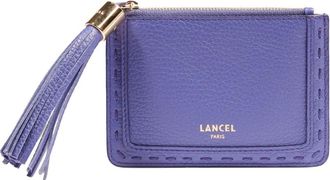 Lancel porte-cartes zippé à franges - Violet
