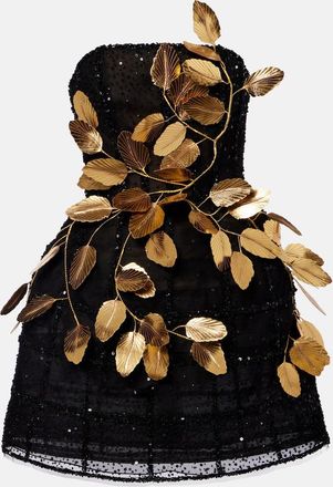 Oscar De La Renta Verziertes Cocktailkleid mit Pailletten