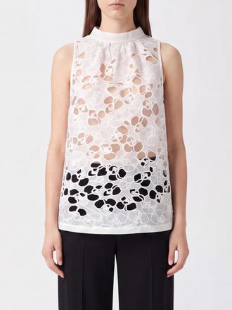 Carven Top aus perforierter Baumwolle mit Neckholder und offenen Schultern