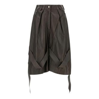 The Attico Weite Leder-Shorts - - Shorts - Damen - Braun - XS
