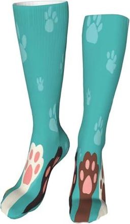 Generic Chaussettes Courtes 50cm, Patte de chat mignonne et chien Confortables Hommes Socquettes Excellente Chaussettes Sport pour Yoga Aptitude Cyclisme Rand