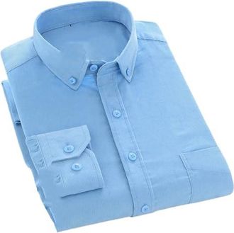 Generic Chemise en coton de couleur unie pour homme - Automne et hiver - Chemise décontractée à revers simple boutonnage, Dxr-01, Taille 3XL