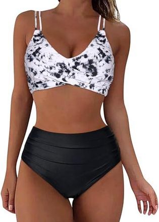 Generic Ensemble bikini pour femme sexy et &eacute;l&eacute;gant - Deux pi&egrave;ces - Triangle - Col en V - Push Up - Bikini Curvy - Maillot de bain - Haut de bikini avec rembou