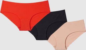 Understatement Damen vegan 3er-Pack Slips Nahtlos Hipster Mehrfarbig