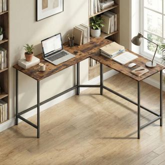 Vasagle Bureau dOrdinateur en Forme de L, Bureau dAngle, Marron et Noir