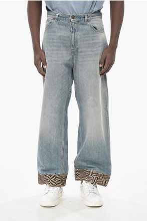 Valentino Wide-Leg Jeans with 26cm Embroidery size 32