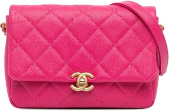 Chanel Hobo Bags - Small Quilted Caviar Chain Melody Flap - Gr. unisize - in Gold - f&uuml;r Damen