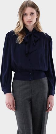 van Laack Schluppenbluse mit gerafftem Sch&ouml;&szlig;chen