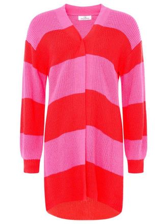 Zwillingsherz Cardigan Katja One Size, Wollanteil, Langarm, Blockstreifen, ohne Verschluss