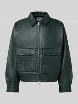 Edwin Lederjacke mit Rei&szlig;verschluss