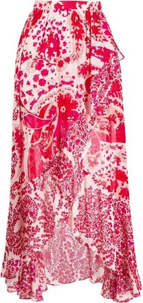 Twinset Femme, Jupes, Rouge, Taille: 42 FR Paisley Print Georgette Skirt