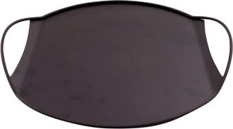 Point-Virgule Servierplatte mit Griffen, Tablett Couchtisch, rund, mattschwarz, 42cm