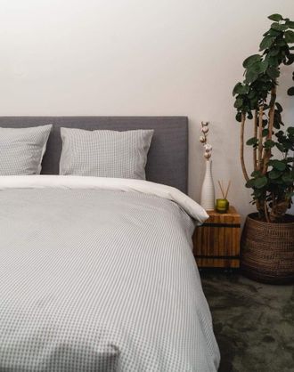 Kayori Yoko Bettw&auml;sche mit 3D-Waffelstruktur 155 x 220cm Farbe Blau