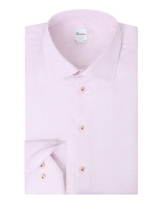 Stenstr&ouml;ms Gemustertes Hemd aus Twofold Super Cotton mit extralangem Arm, Regular Fit in